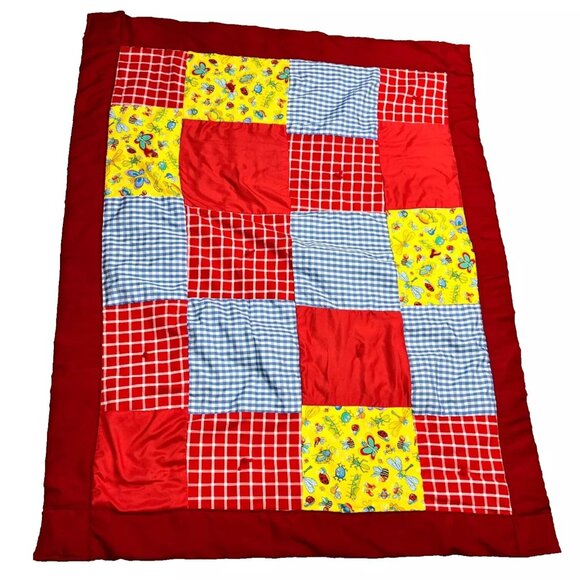 Hand Crafted | Bedding | Homemade Squares Whimsical Butterfly Bee Lap ...